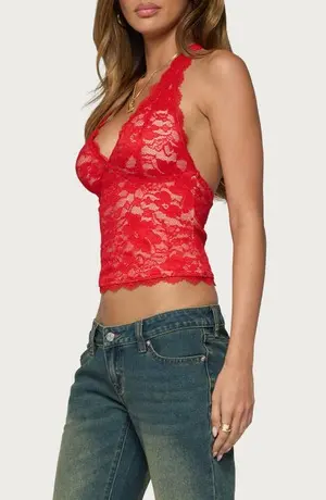 EDIKTED Dessa Lace Halter Top