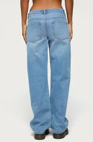 EDIKTED Juju Ripped Low Rise Baggy Jeans