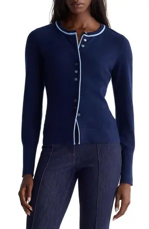 Diane Von Furstenberg Rosalita Merino Wool & Cashmere Cardigan - Maritime