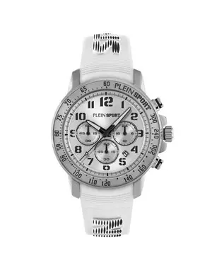 PLEIN SPORT Chronorace Chronograph Watch With Stainless Steel Case And Silicone Strap - White/black