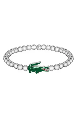Lacoste Matchpoint Stainless Steel Bead Bracelet - Silver