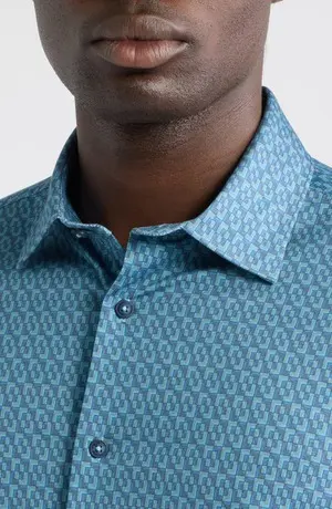Bugatchi James Ooohcotton® Geo Print Button-up Shirt