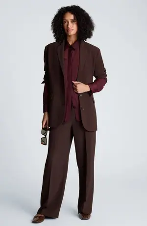 KENNETH COLE High Waist Wide Leg Slash Pocket Pants