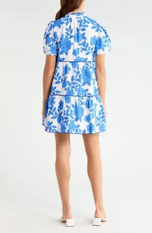 SUGARLIPS Candace Floral Tiered Cotton Minidress