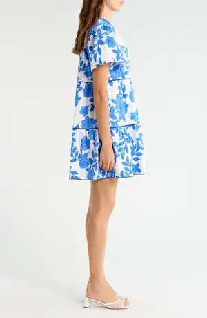 SUGARLIPS Candace Floral Tiered Cotton Minidress