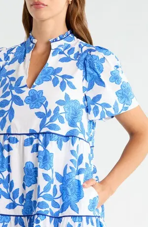 SUGARLIPS Candace Floral Tiered Cotton Minidress