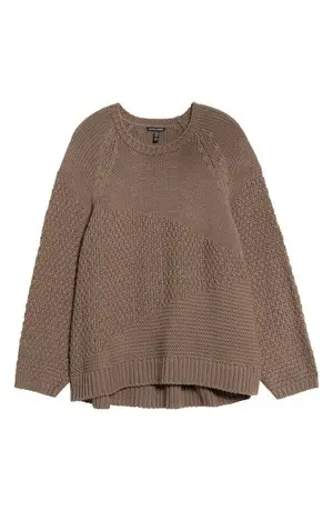 Eileen Fisher Organic Cotton Crewneck Sweater - Cobblestone