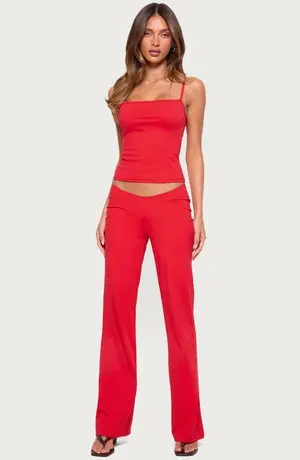 EDIKTED Anika Scooped Straight Leg Pants