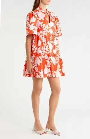 SUGARLIPS Floral Dixie Tiered Cotton Dress