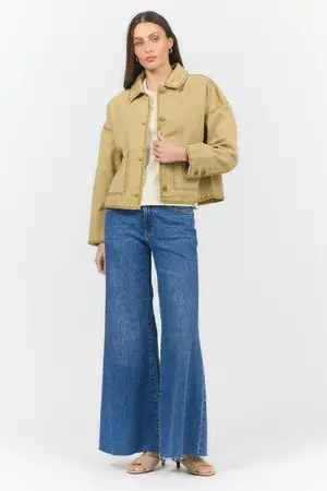 DEAR JOHN Sable Chore Embroidery Trim Jacket