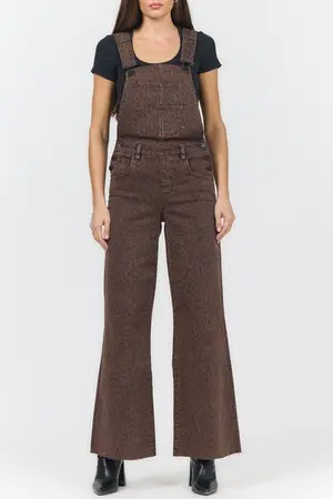 DEAR JOHN Fiona Leopard Print Overalls Jeans