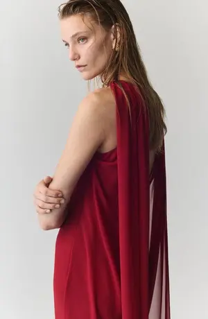 Mango Sleeveless Cape Wide-leg Jumpsuit