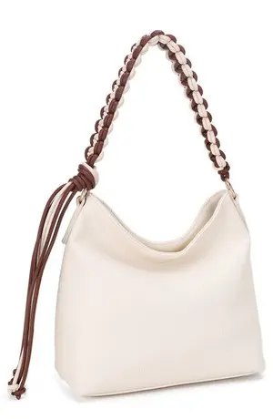MALI + LILI Isabella Faux Leather Hobo Bag Bone