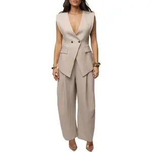 JLUXLABEL Power Pinstripe Pant Set