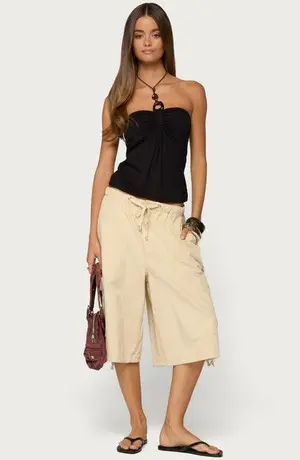 EDIKTED Itzel Ring Draped Halter Top