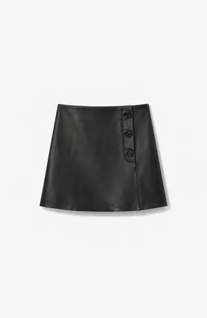 IRO PARIS Hand-waxed Lamb Leather Mini Skirt - Black