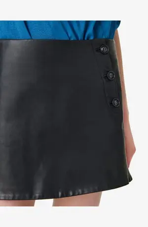 IRO PARIS Hand-waxed Lamb Leather Mini Skirt