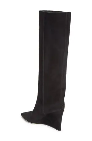 JIMMY CHOO Blake Pointed Toe Knee High Wedge Boot