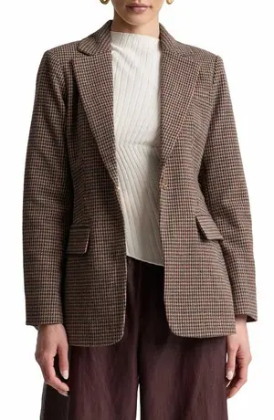Avec Les Filles Belted Houndstooth Blazer
