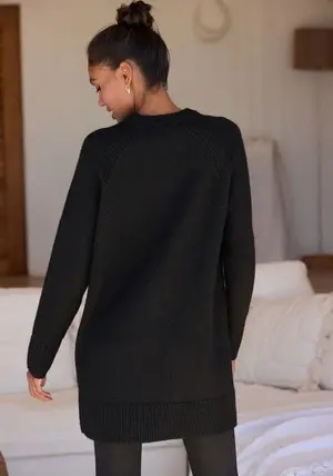 LASCANA Basic Tunic Sweater - Black