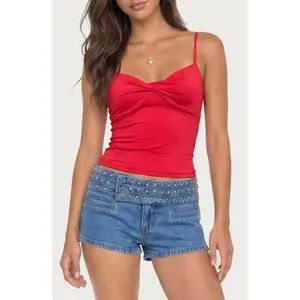 EDIKTED Pyper Twisted Twist Front Camisole - Red