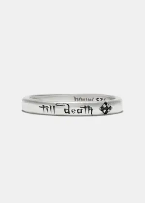 DISTURBIA Till Death Thin Sterling Ring