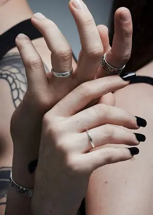 DISTURBIA Till Death Thin Sterling Ring