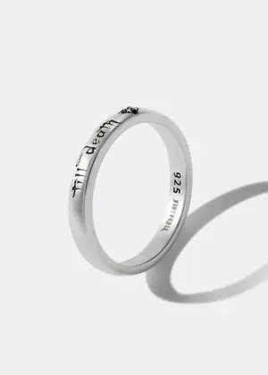 DISTURBIA Till Death Thin Sterling Ring