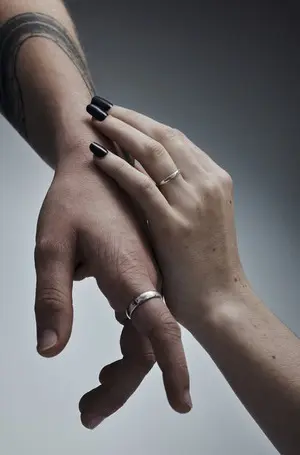 DISTURBIA Till Death Sterling Band Ring - Silver