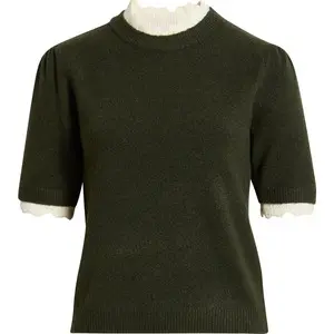 WAYF Everett Short Sleeve Sweater - Hunter