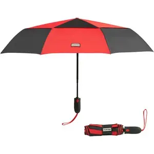 Hunter Vented Compact Umbrella - Black/red