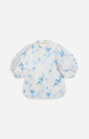 Vanessa Bruno Felicie Puff Sleeve Floral Blouse