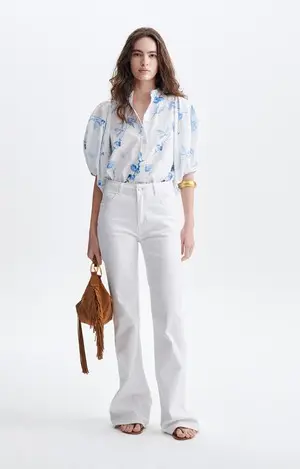 Vanessa Bruno Felicie Puff Sleeve Floral Blouse