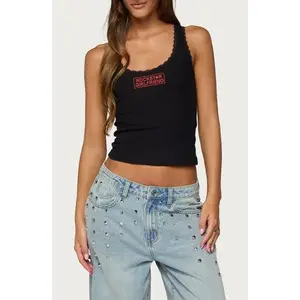 EDIKTED Rockstar Girlfriend Lace Trim Tank