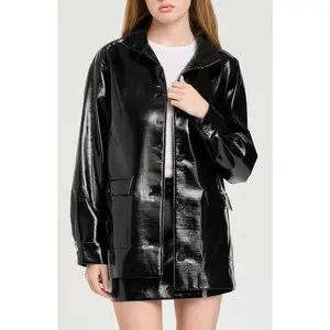 WAYF Rocky Faux Leather Jacket - Black