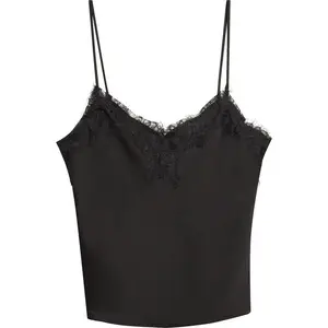 WAYF Kira Lace-trim Cami - Black