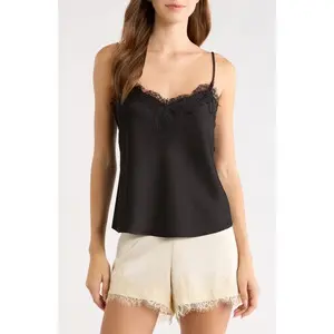 WAYF Kira Lace-trim Cami - Black