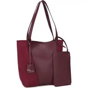 MALI + LILI North South Faux Leather Tote - Wine