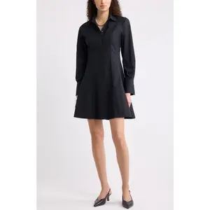 Nordstrom Seamed Mini Shirt Dress - Black