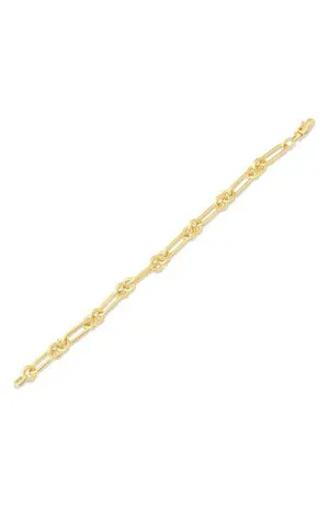 Sara Weinstock 18k Gold Round & Paperclip Link Bracelet - Yellow