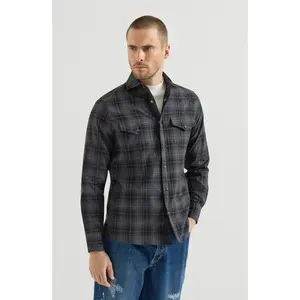 Brunello Cucinelli Cotton Madras Western Shirt
