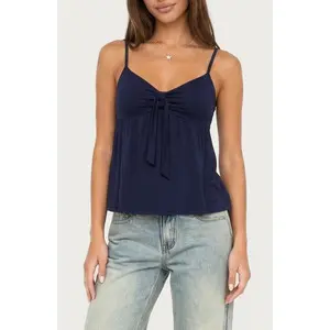EDIKTED Michey Tie Front Babydoll Camisole - Navy