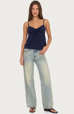 EDIKTED Michey Tie Front Babydoll Camisole