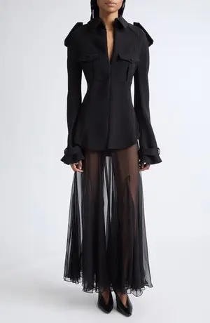 JEAN PAUL GAULTIER Military Inspired Shirt With Peplum And Bell Cuffs