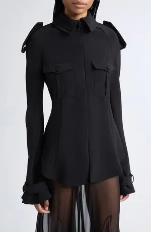 JEAN PAUL GAULTIER Military Inspired Shirt With Peplum And Bell Cuffs