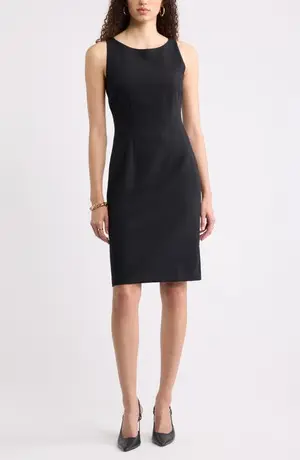 Nordstrom Sleeveless Seamed Sheath Dress - Black