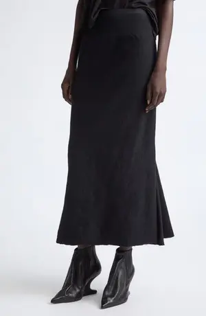 Rick Owens Bias Cut Cotton & Wool Skirt