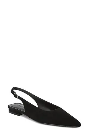 Nordstrom Selina Leather Slingback Flat - Black