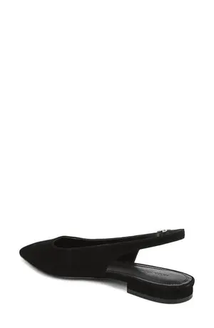 Nordstrom Selina Leather Slingback Flat - Black