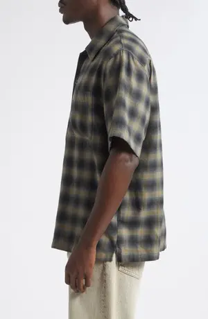 Our Legacy Every Check Short Sleeve Cotton & Wool Button-up Shirt